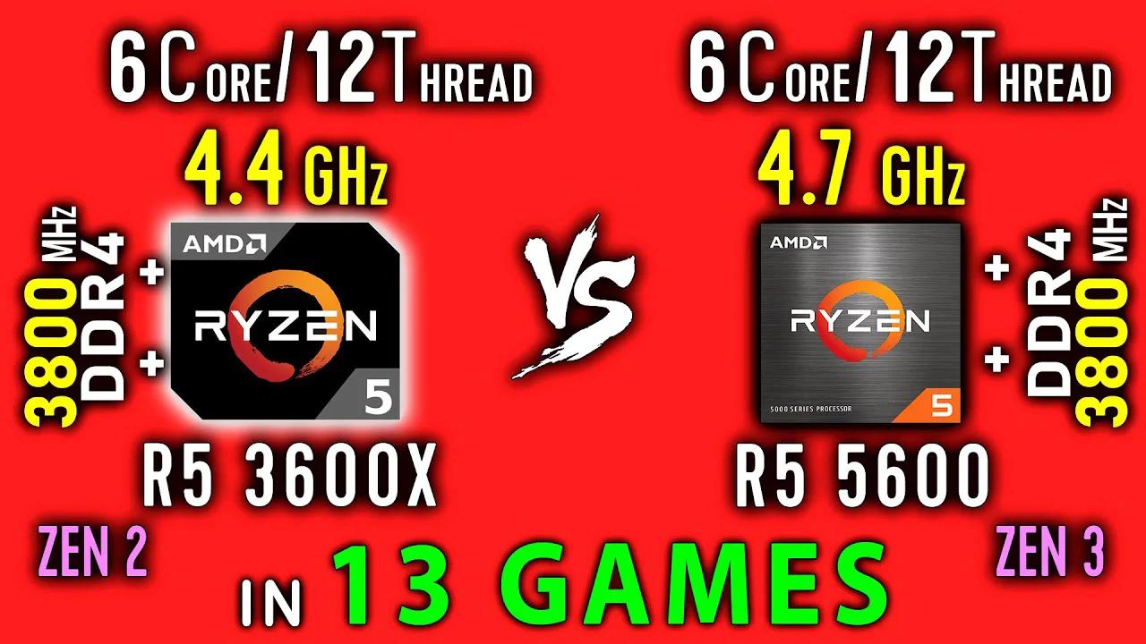 Ryzen 5 3600x vs Ryzen 5 5600 OC Test in 13 Games or R5 5600x vs R5 3600x