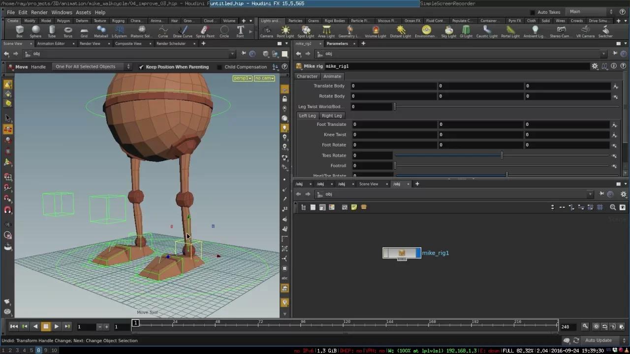 Mike Rig - simple animation rig for SideFX Houdini