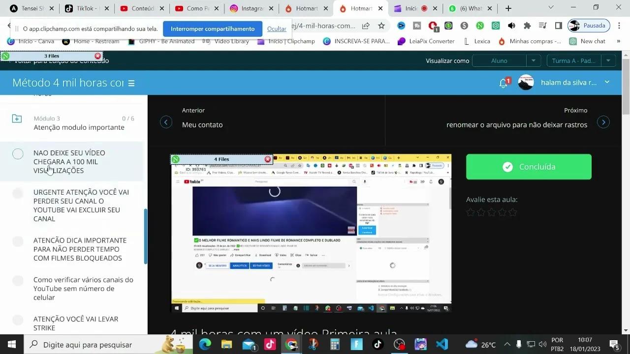 Como monetizar seu canal com filmes veja Por dentro do curso pago do método 4 mil horas com filmes