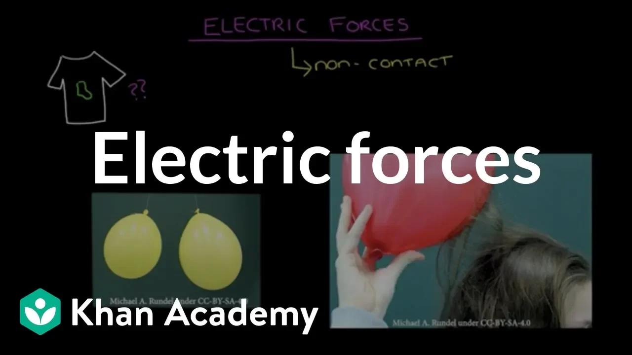 Electric forces | Forces at a distance | Middle school physics | Khan ...