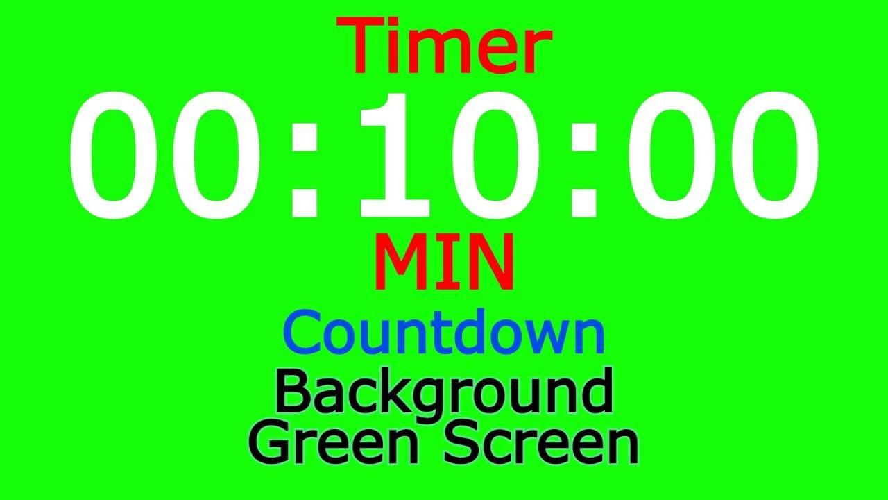 10 Min Timer Countdown Background Green Screen Green Screen 10