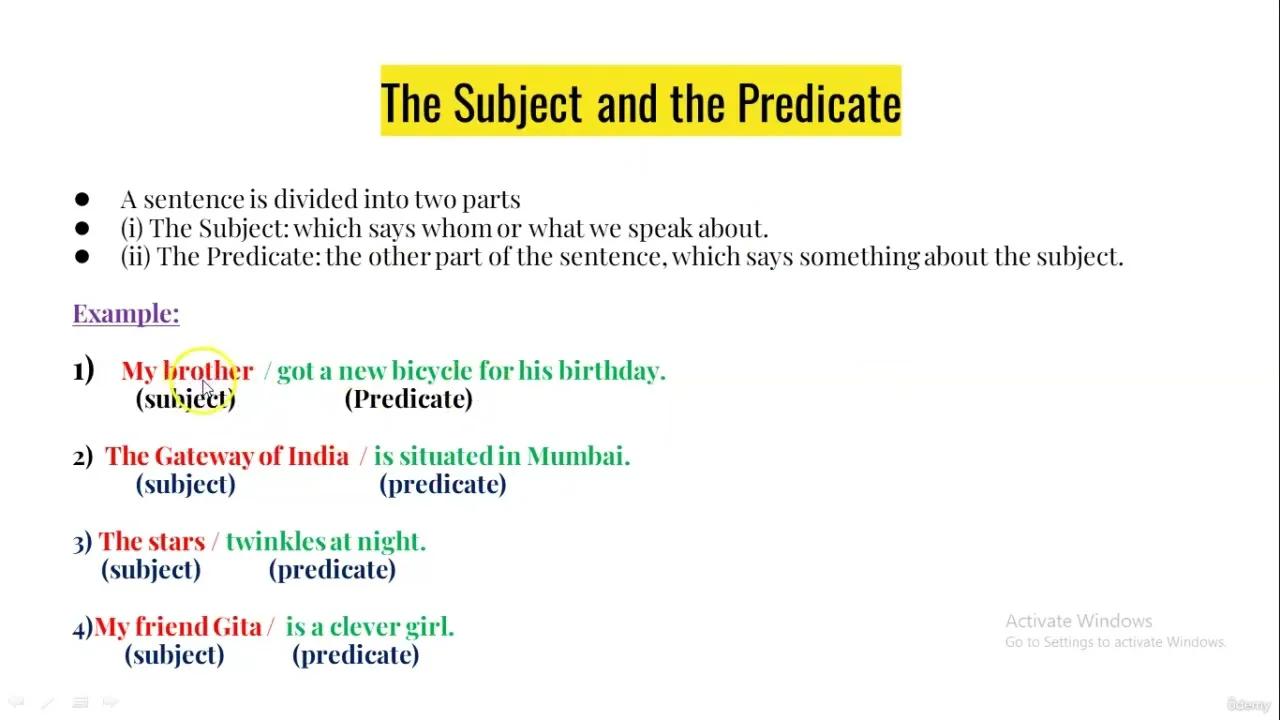 Subject And Predicate