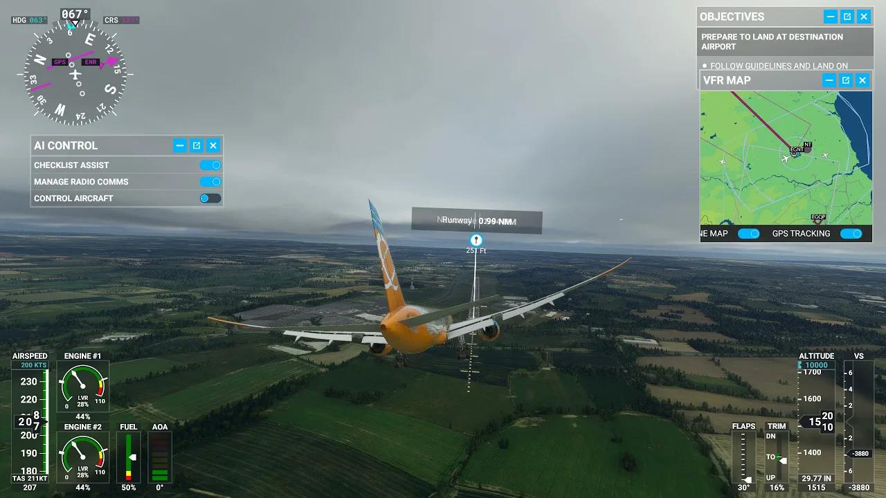 Microsoft Flight Simulator Text Book Landing