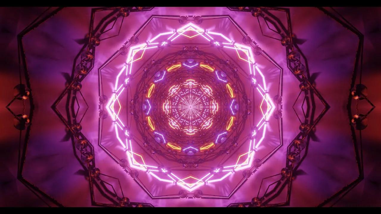 1 Hour 4K Wireframe Neon Tunnel Screensaver | Relaxing and Hypnotic ...