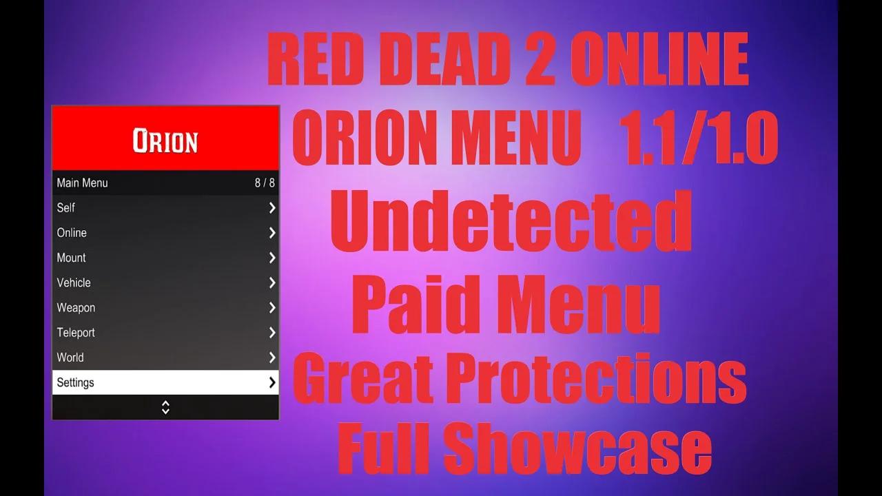 Orion menu V1.0/v1.1 [Red Dead Redemption 2 Online] Paid Menu ...