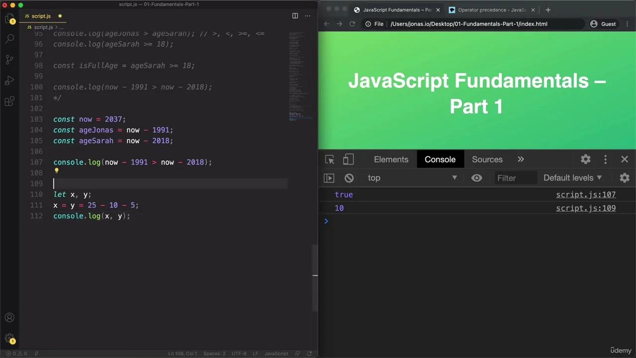 Operator Precedence / JavaScript Fundamentals Part 1 Operator Precedence / JavaScript Fundamentals Part 1