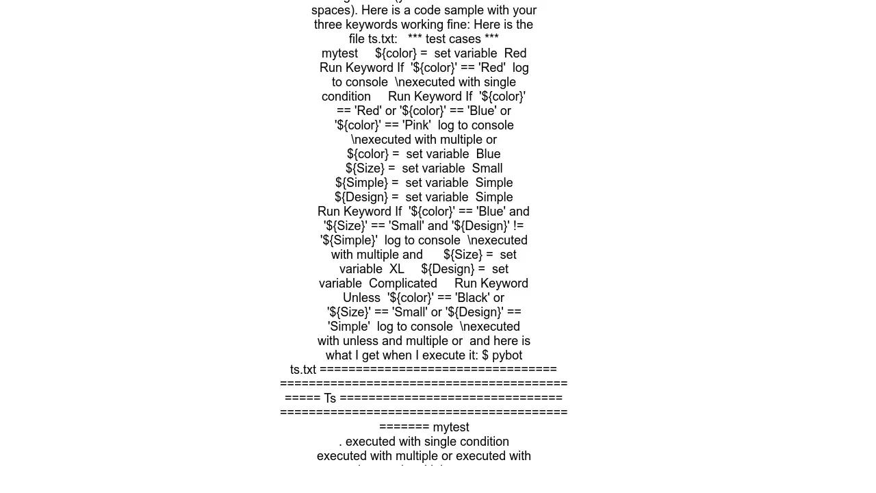 How To Write Multiple Conditions Of If Statement In Robot Framework