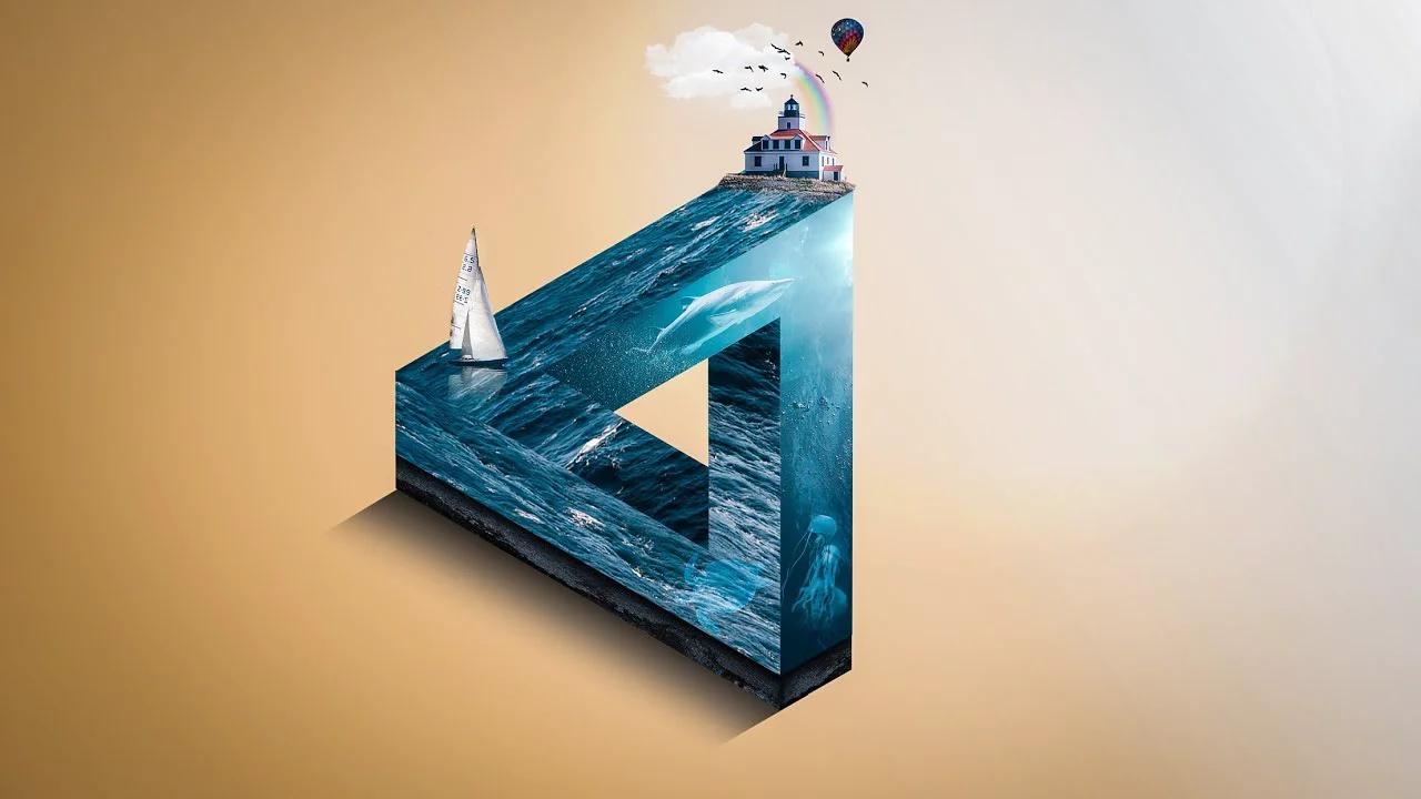 The Impossible Penrose Triangle Photo-Manipulation Photoshop CC Tutorial