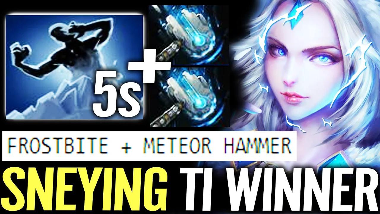 🔥 SNEYKING TI Winner crystal Maiden Meteor Hammer Support — 5SEC Stun + Fostbite Combo Dota 2 Pro