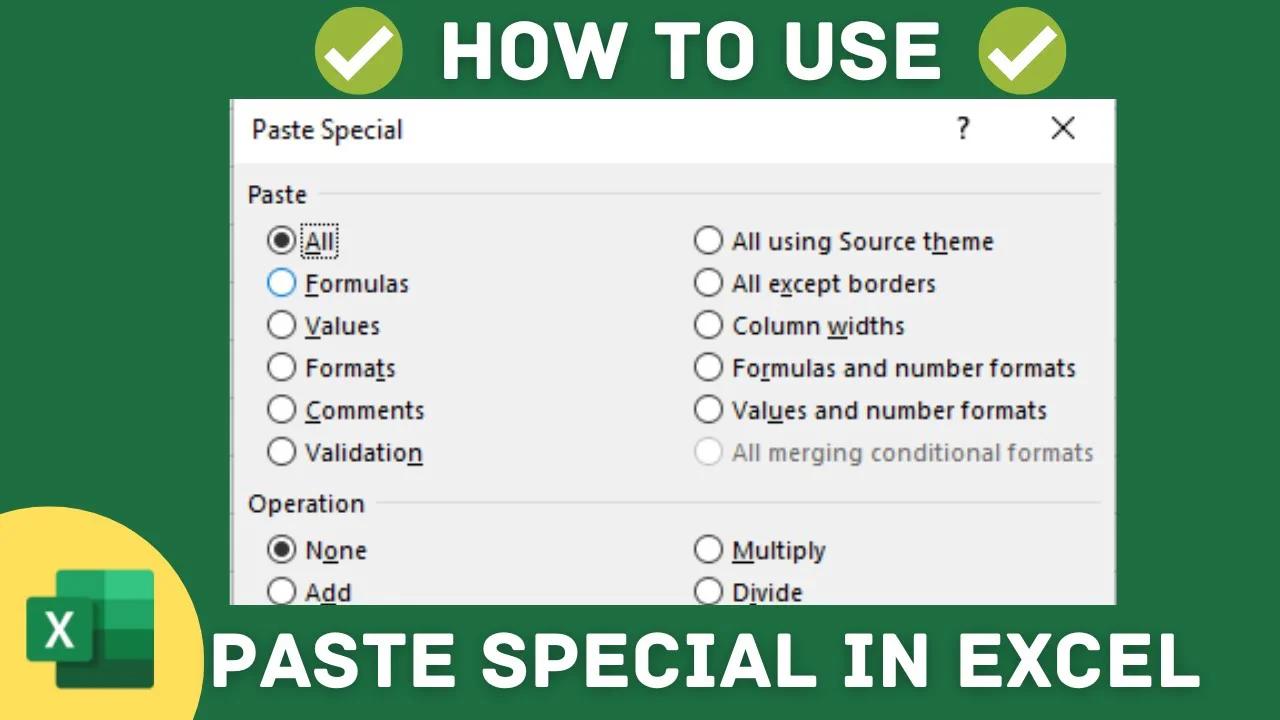 How to Use Paste Special in Excel - A Quick Tip