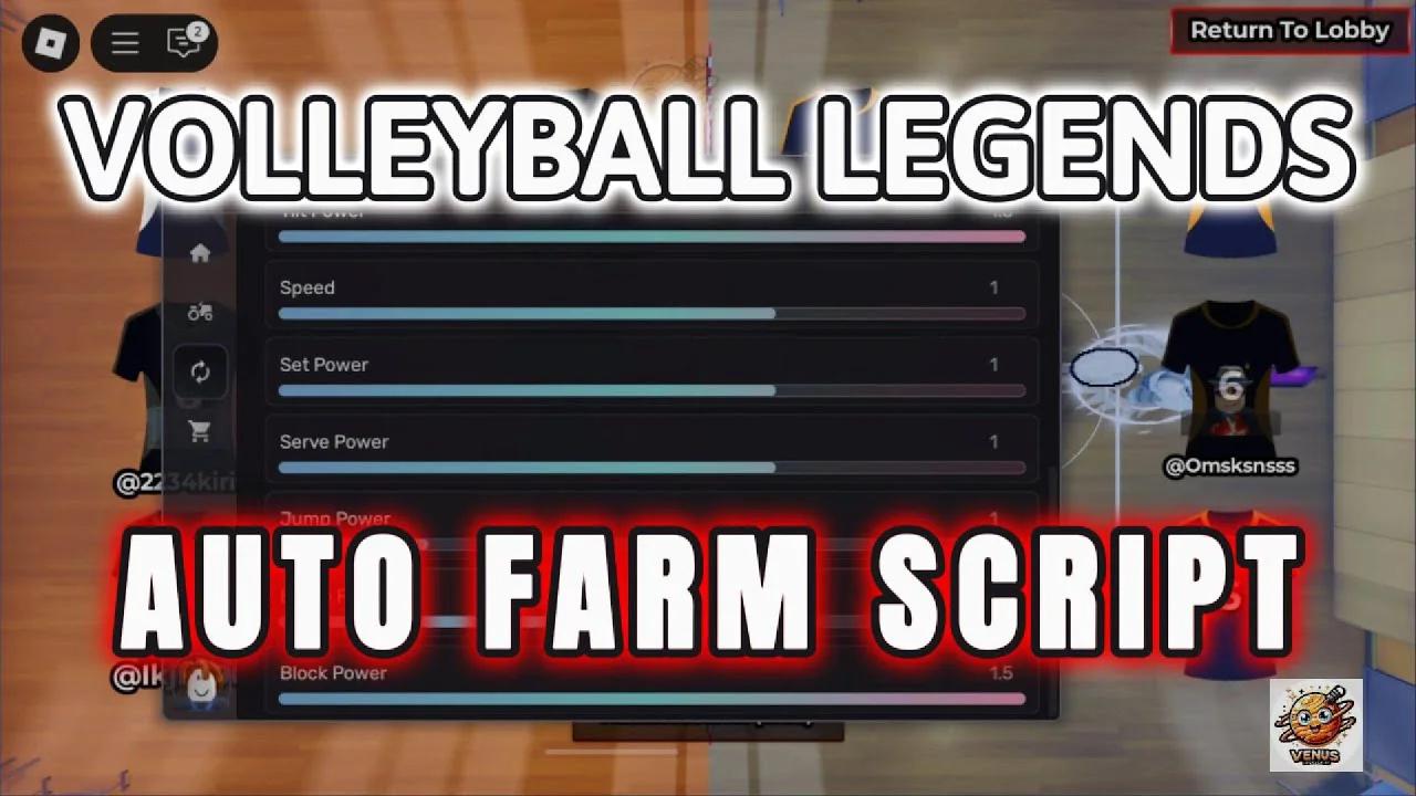 VOLLEYBALL LEGENDS SCRIPT ROBLOX 💥 AUTO FARM, BALL EXTEND, POWER SERVE ...