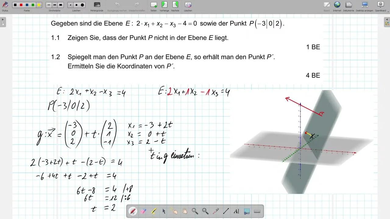 Abituraufgabe - Punkt an der Ebene spiegeln - Analytische Geometrie