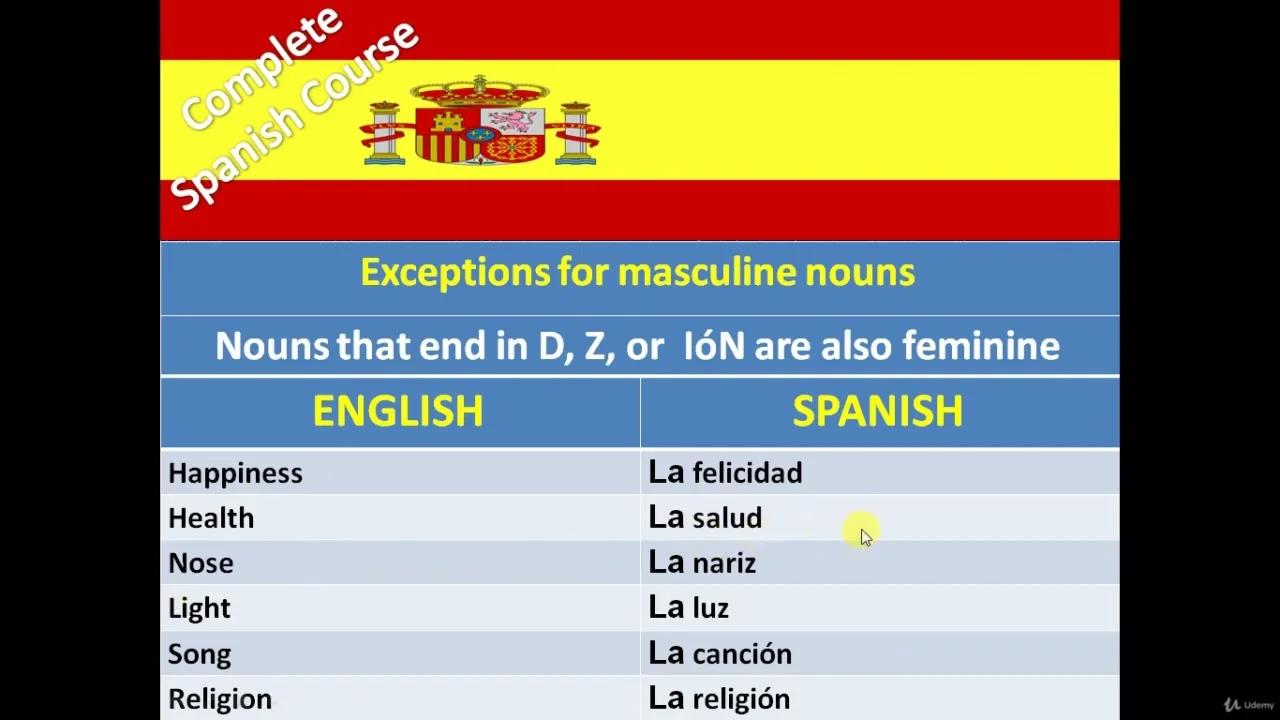 FEMININE NOUNS IN SPANISH
