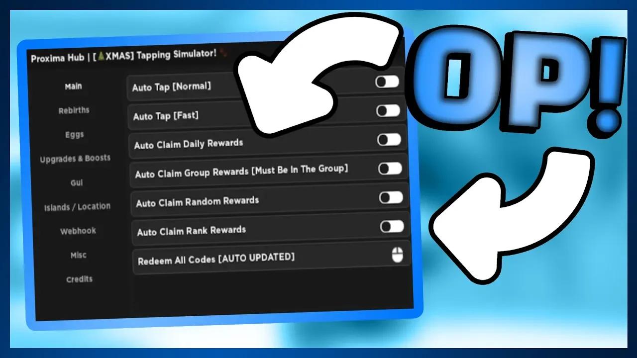 ROBLOX | Tapping Simulator script | Auto Rebirth, Auto Egg, Auto Upgrade, Auto Tap //Pastebin 2022//