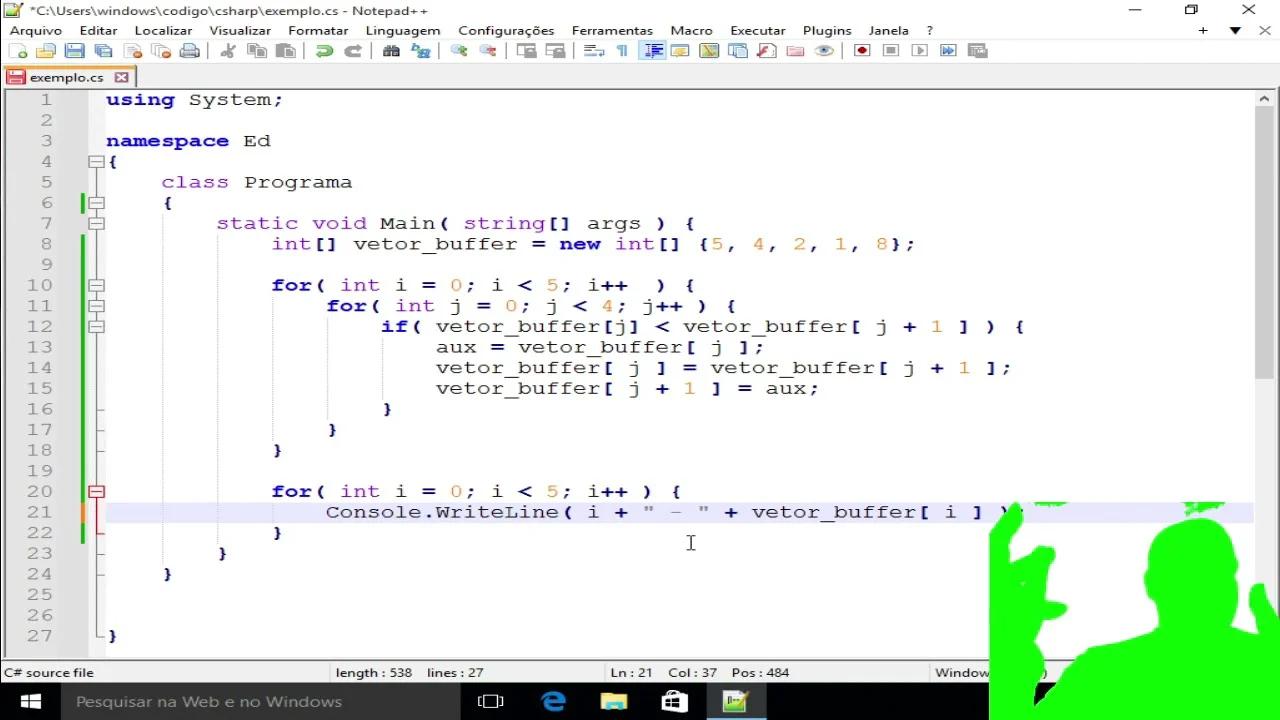 Estruturas de Dados: BUBBLE SORT clássico C# - Aula 10