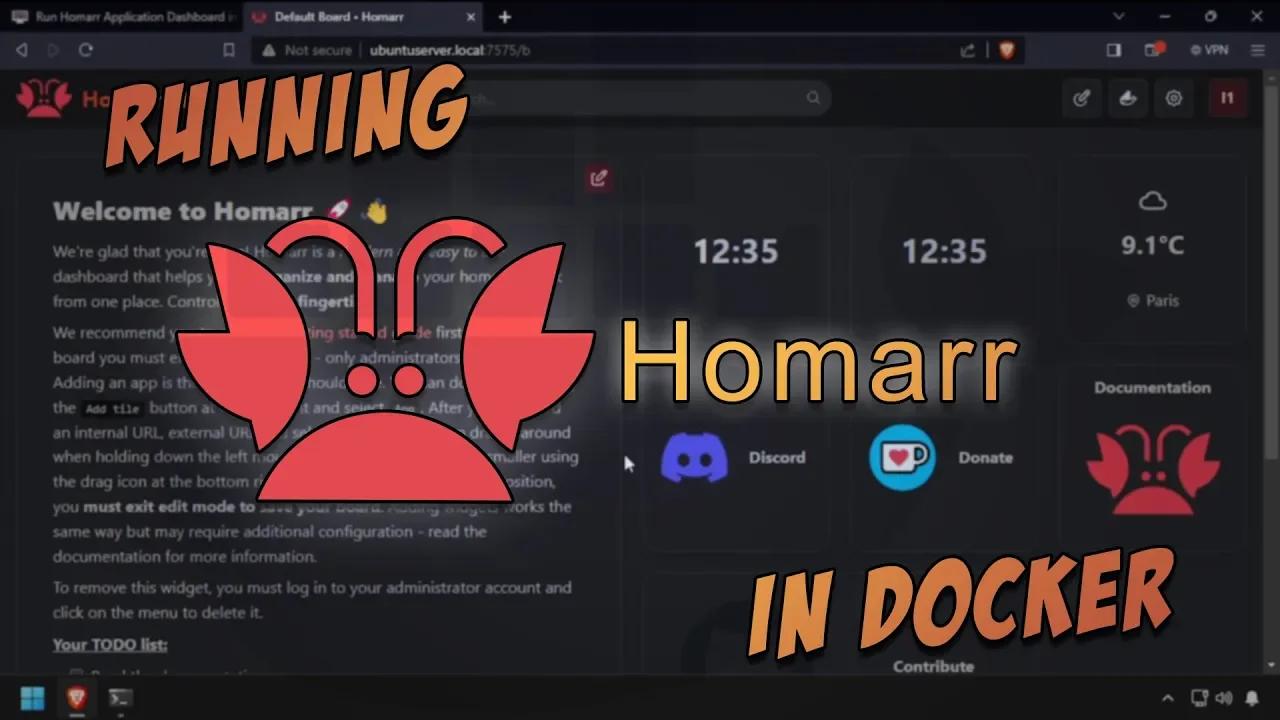 Run Homarr Application Dashboard in Docker