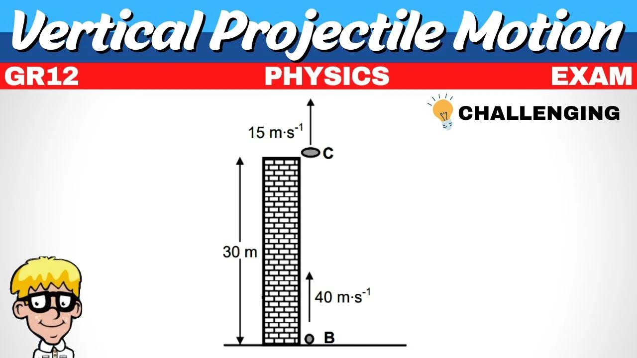 Exam Vertical Projectile Motion grade 12