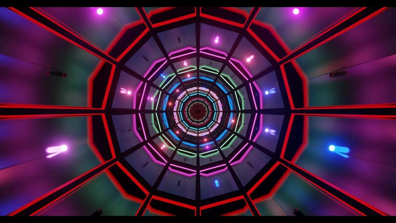 Abstract Glowing Neon Tunnel: 1 Hour Loop | Perfect for Studying and ...