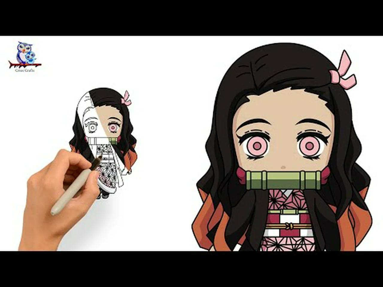 How To Draw Nezuko Kamado Demon Slayer - Manga Art Tutorial