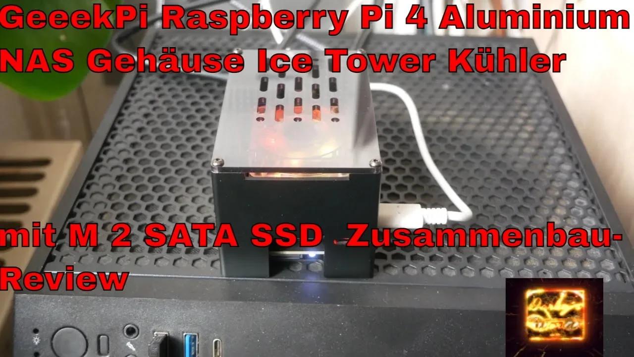 GeeekPi Raspberry Pi 4 Aluminium NAS Gehäuse Ice Tower Kühler mit M 2 ...