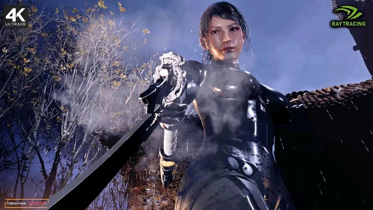 Ada Latex Suit Cute Ponytail El Gigante Boss Scene x Leon RE6 4K RE4R ...