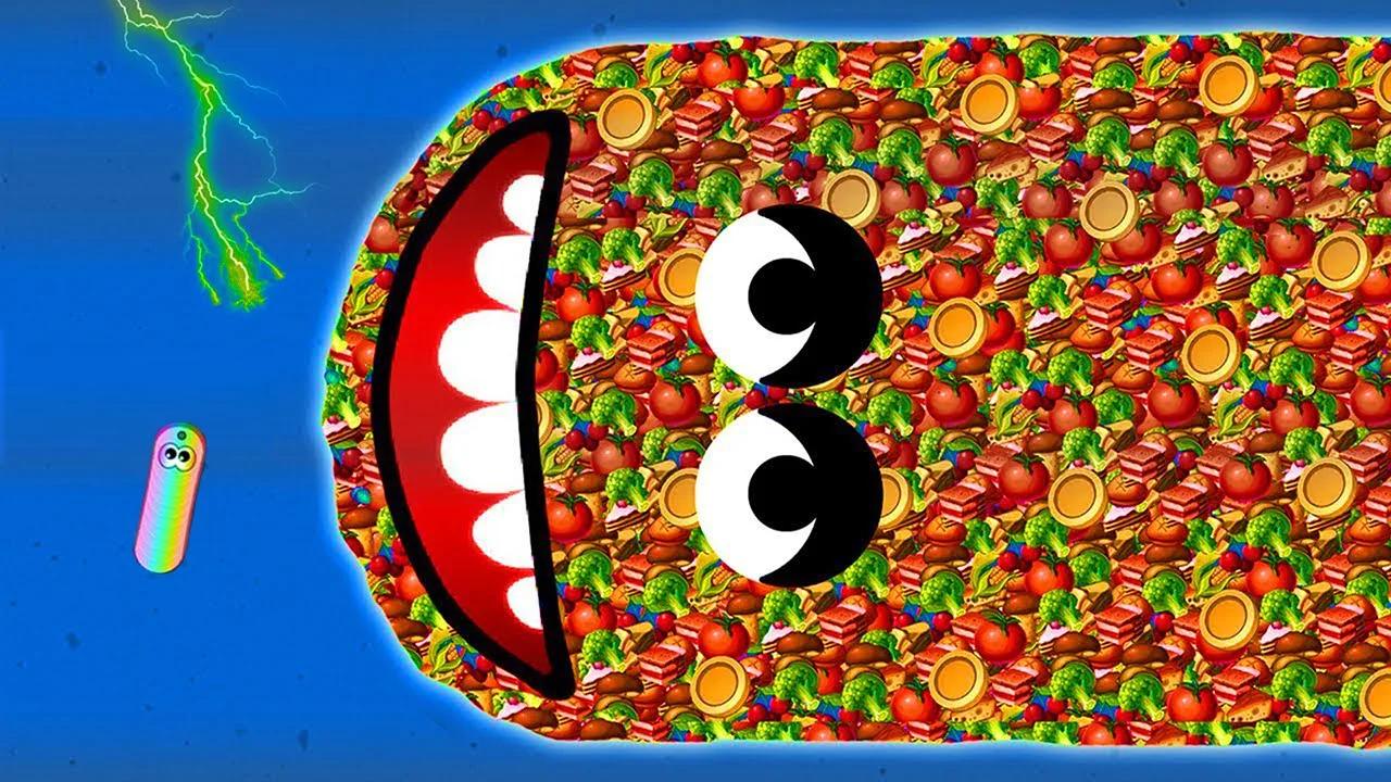 WORMSZONE.IO 001 GIANT SLITHER SNAKE HACKER vs SMALL SNAKES! Epic Worms ...