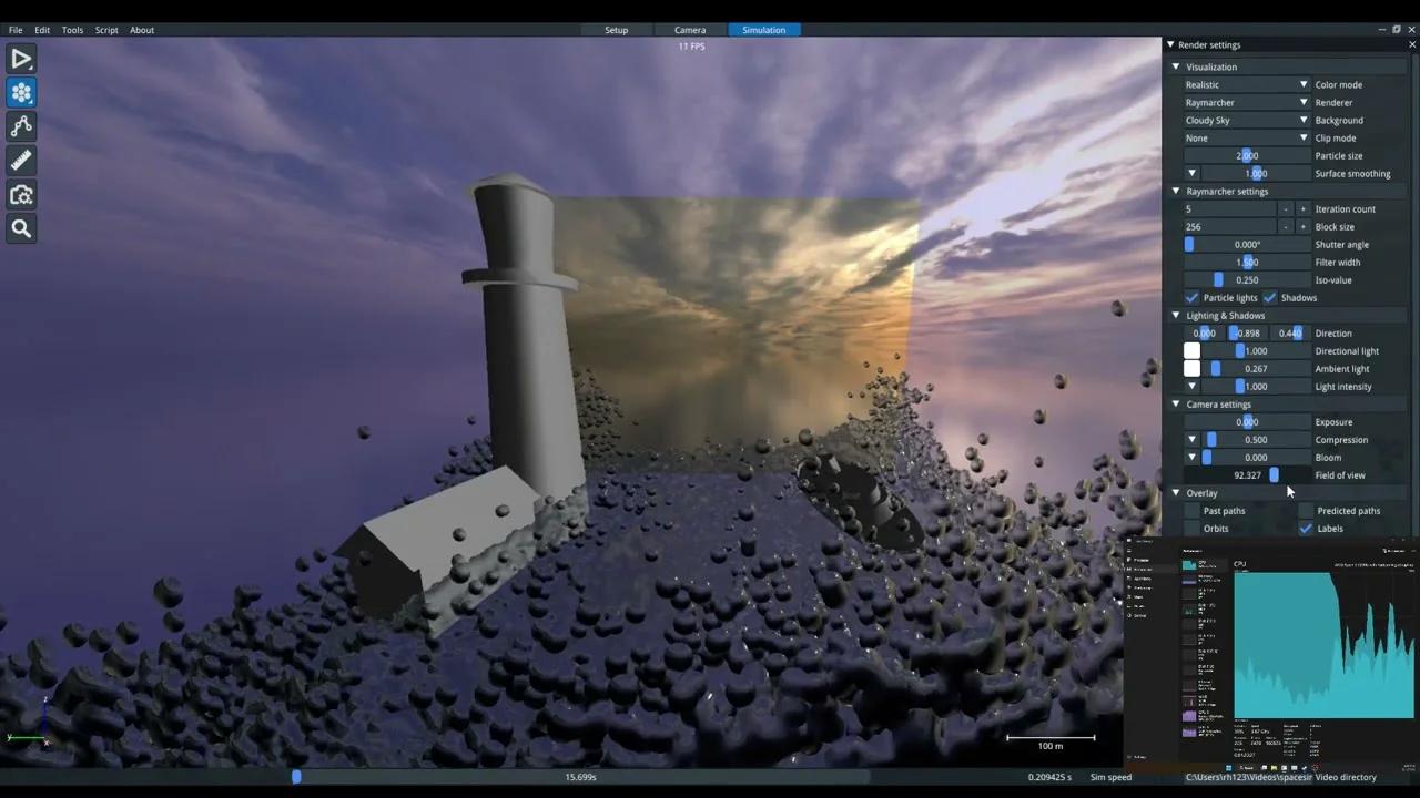 SpaceSim Debug Video #1