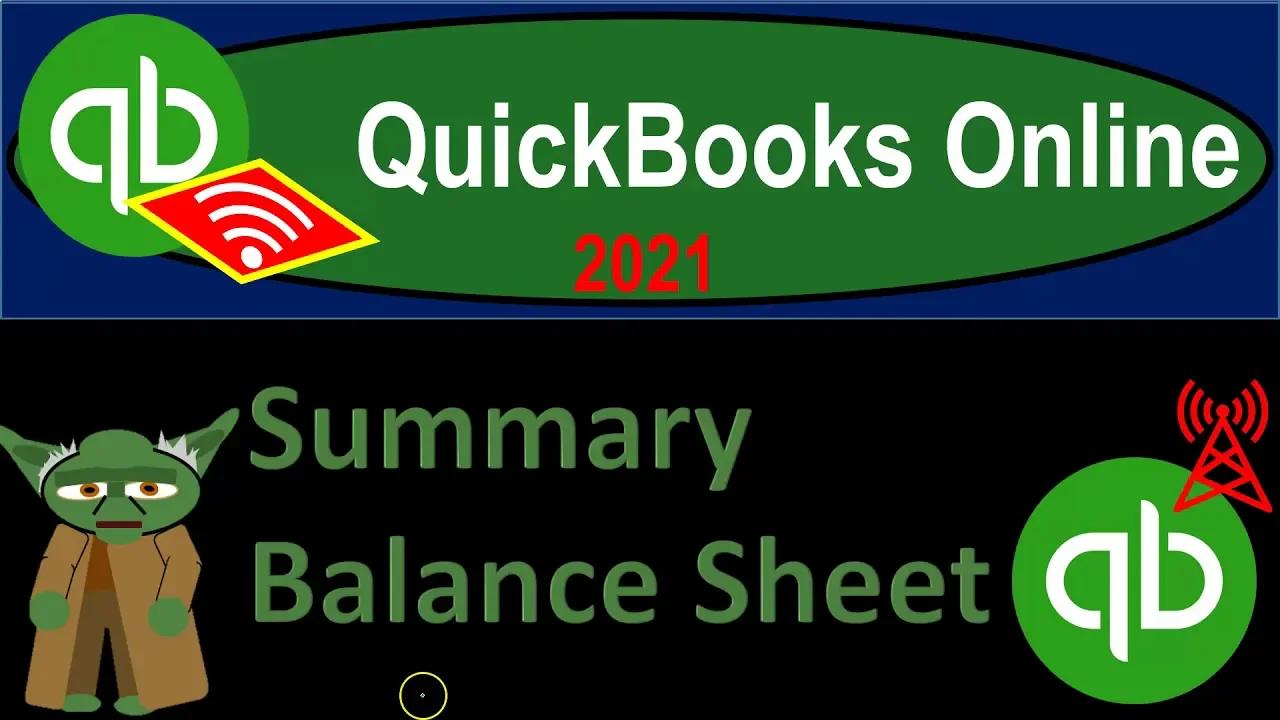 QuickBooks Online 2021 Summary Balance Sheet 2.40