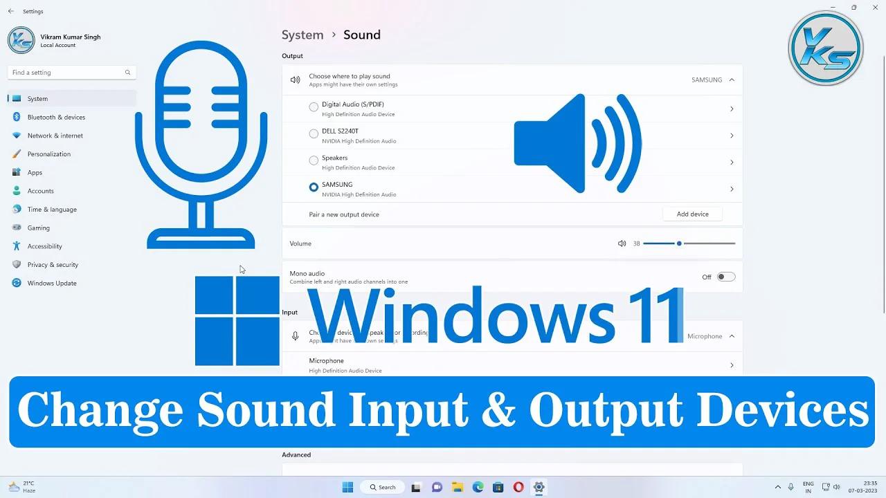 How To Change Sound Input And Output On Windows 11