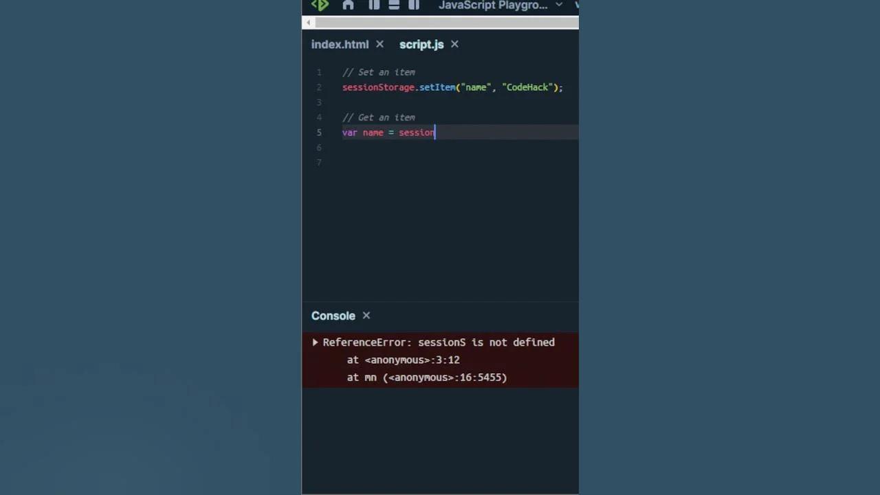 "sessionStorage in JS: Temporary Storage Magic! #shorts #short #coding
