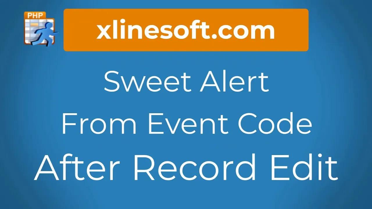 Sweet alert from PHP event code