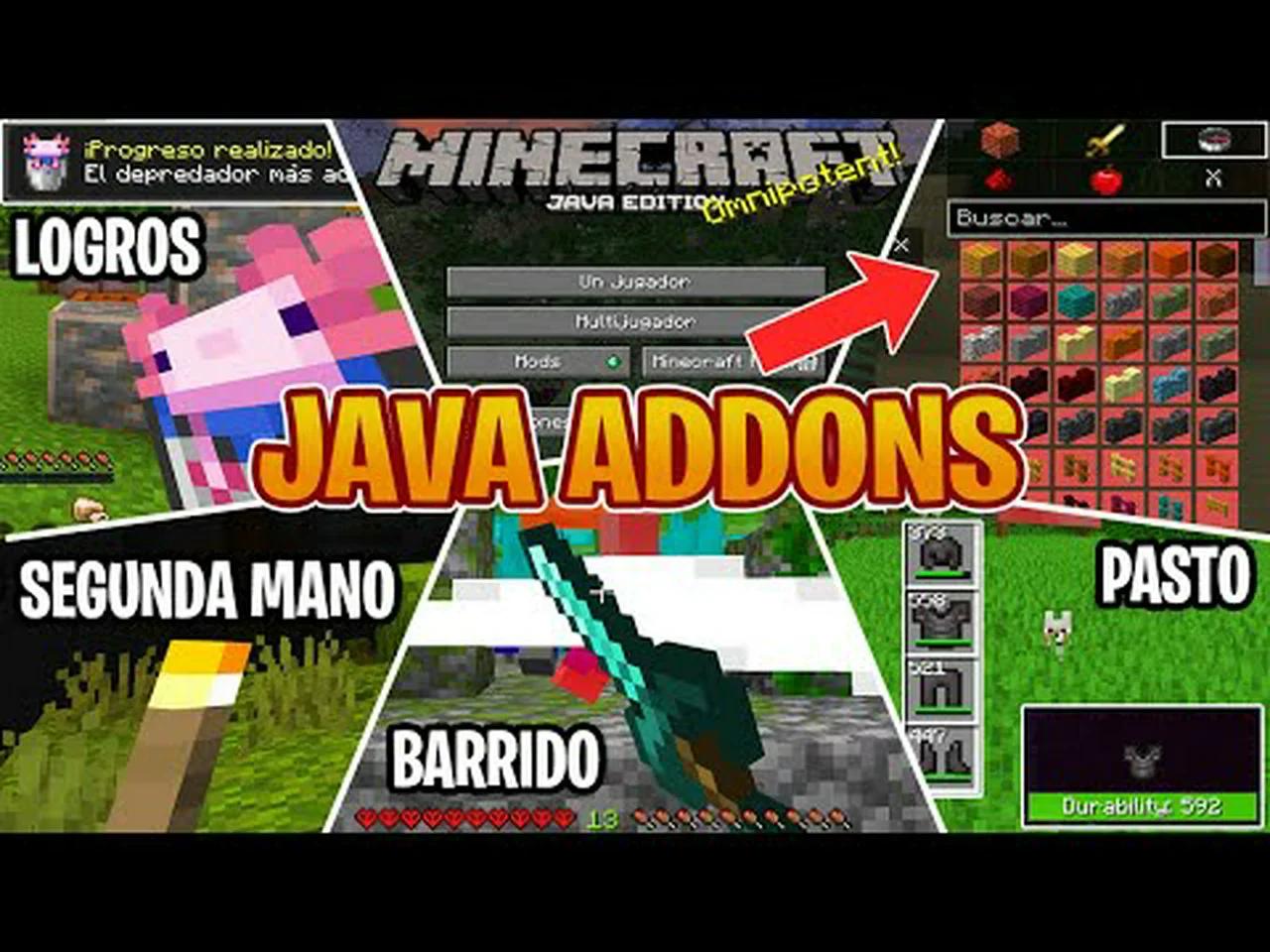😱TOP 10 ADDONS de JAVA para MINECRAFT PE 1.19 - MODS JAVA PARA ...