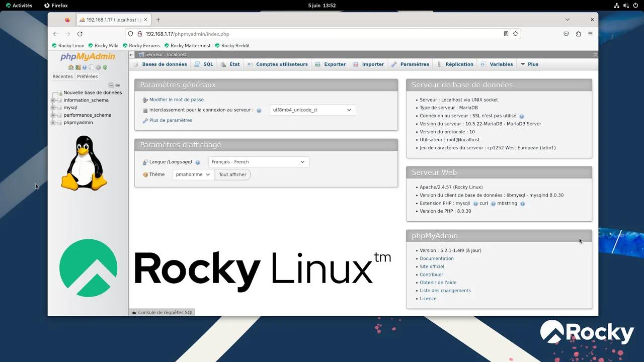 Installer Mysqlmariadb Et Phpmyadmin Sur Rocky Linux