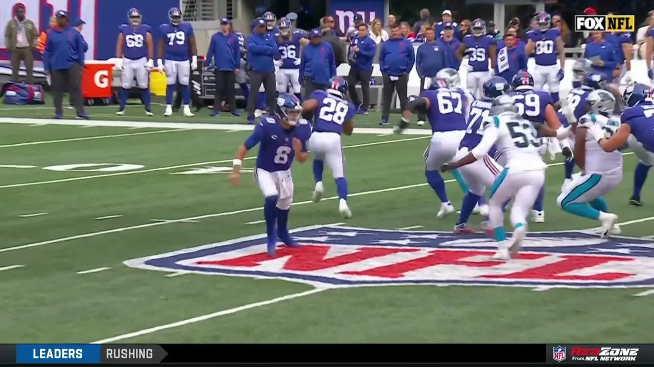 Daniel Jones trick play ONE-HANDED catch vs. Panthers