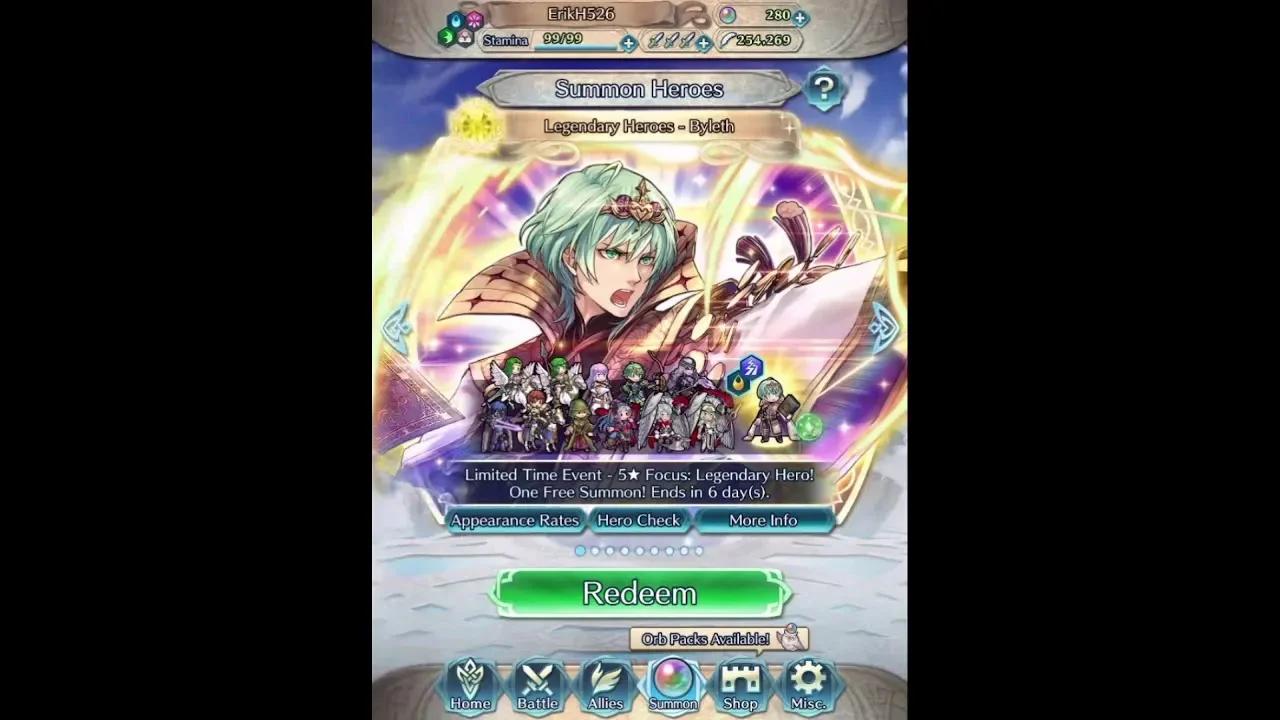 ErikH526 - Fire Emblem Heroes - Legendary Hero Byleth Summoning Event ...