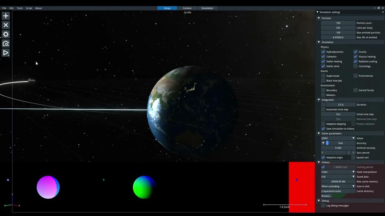 SpaceSim Debug Video #2