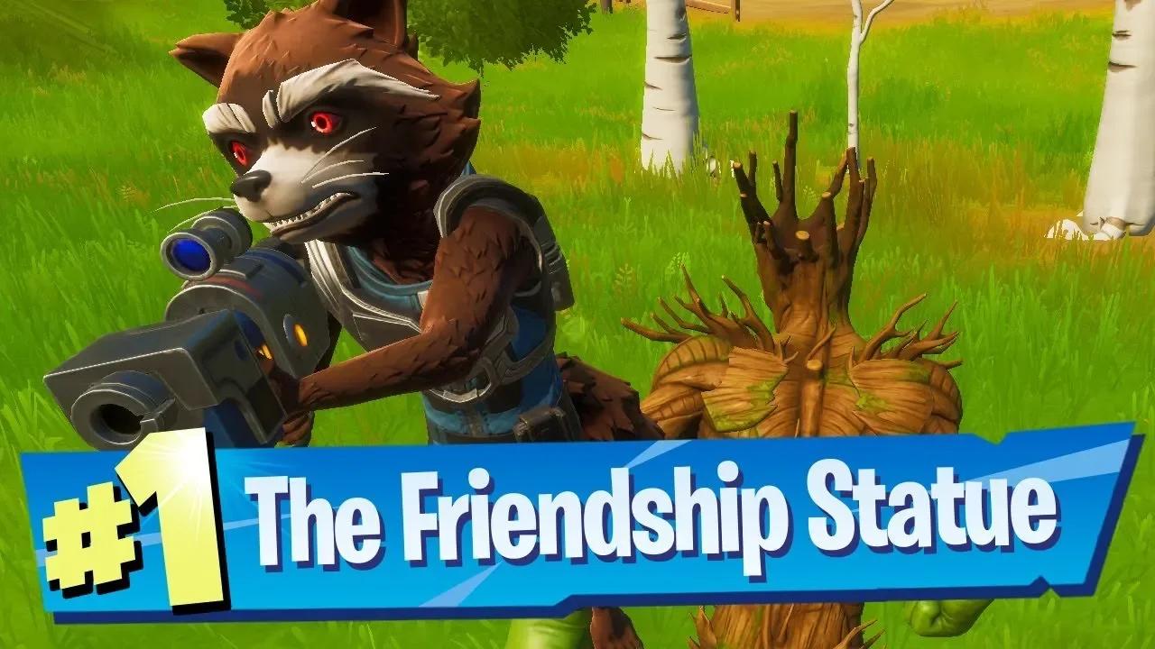 Emote As Groot at a Friendship Monument Location - Fortnite [Awaken ...
