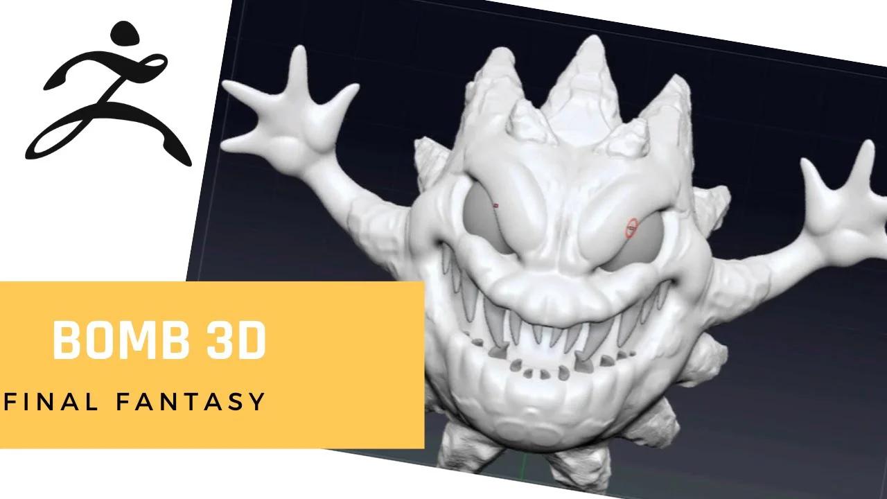⚫ Zbrush: Escultura Digital Personagem Bomb 3d Do Final Fantasy Parte ...
