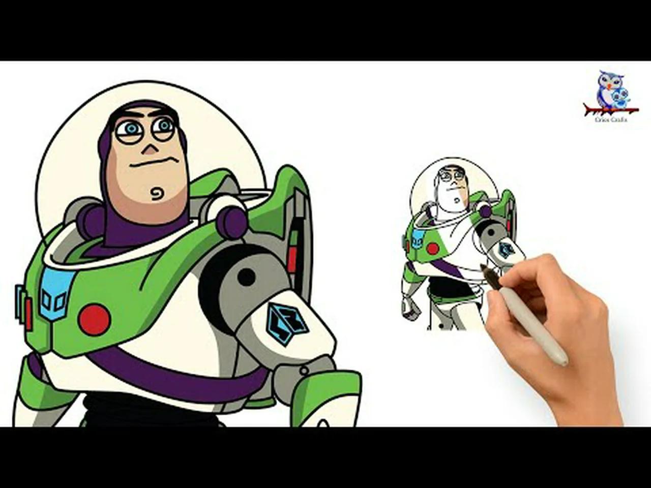 How To Draw Buzz Lightyear Pixar - Easy Art Tutorial
