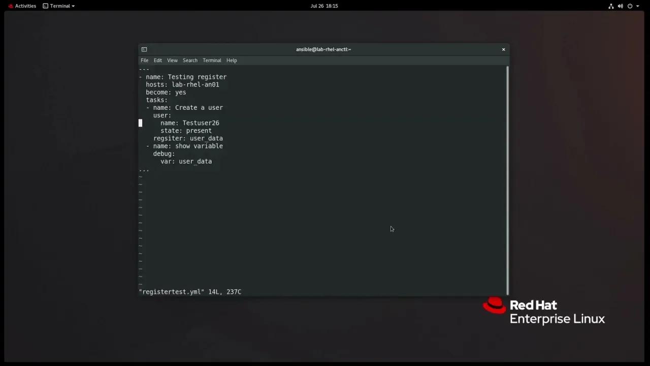 Rhce V8 Practice Session Use Variables To Retrieve Results Of Running A Command
