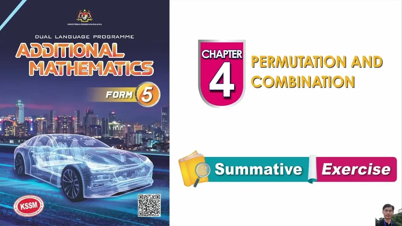 #KSSM #ADDMATH FORM 5 #Combination Summative Exercise Question 8 to 14