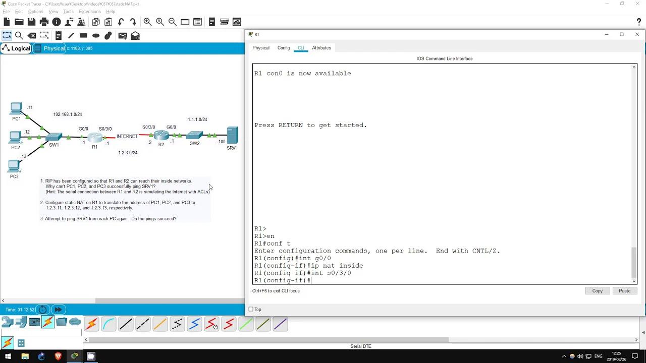 FREE CCNA Lab 037: Static NAT (Network Address Translation) - ICND1