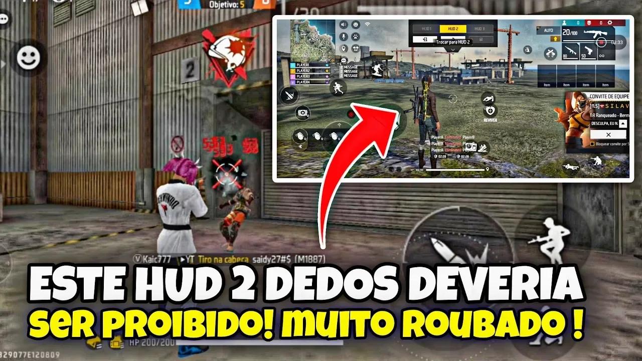 MELHOR HUD 2 DEDOS PARA FREE FIRE MOVIMENTAÇÃO RAPIDO E GELO AGACHADO ...