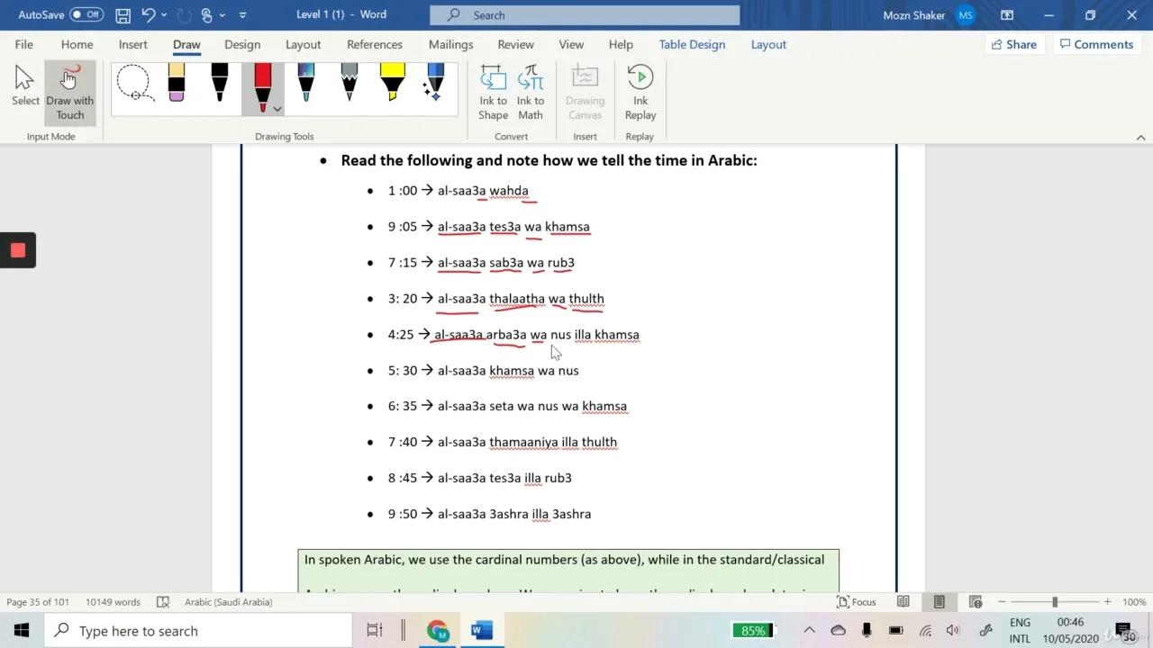 Unit 3 - Numbers, Days and Time - Lesson 06 - Asking and Telling the time