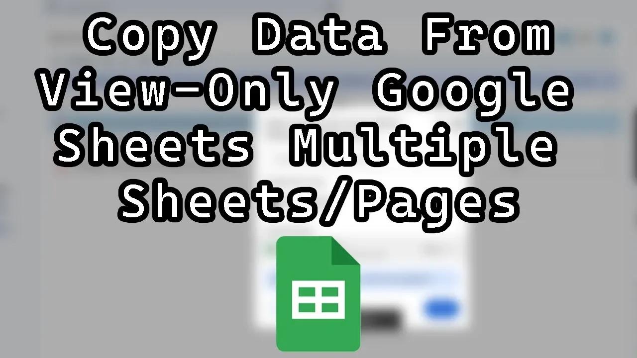 How to Copy Data From Multiple Pages on a View Only Google Sheets (Works in 2024)