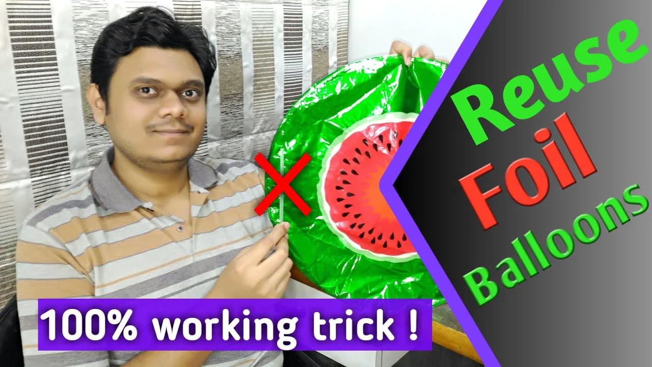 [Eng] How to Reuse Foil Balloons| 100% Working Trick | Deflate party ...