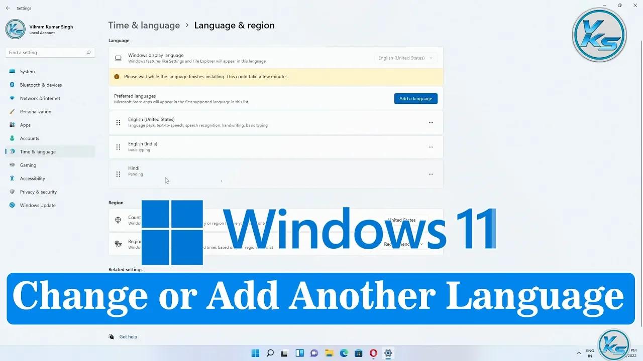 How To Change or Add Another Language in Windows 11