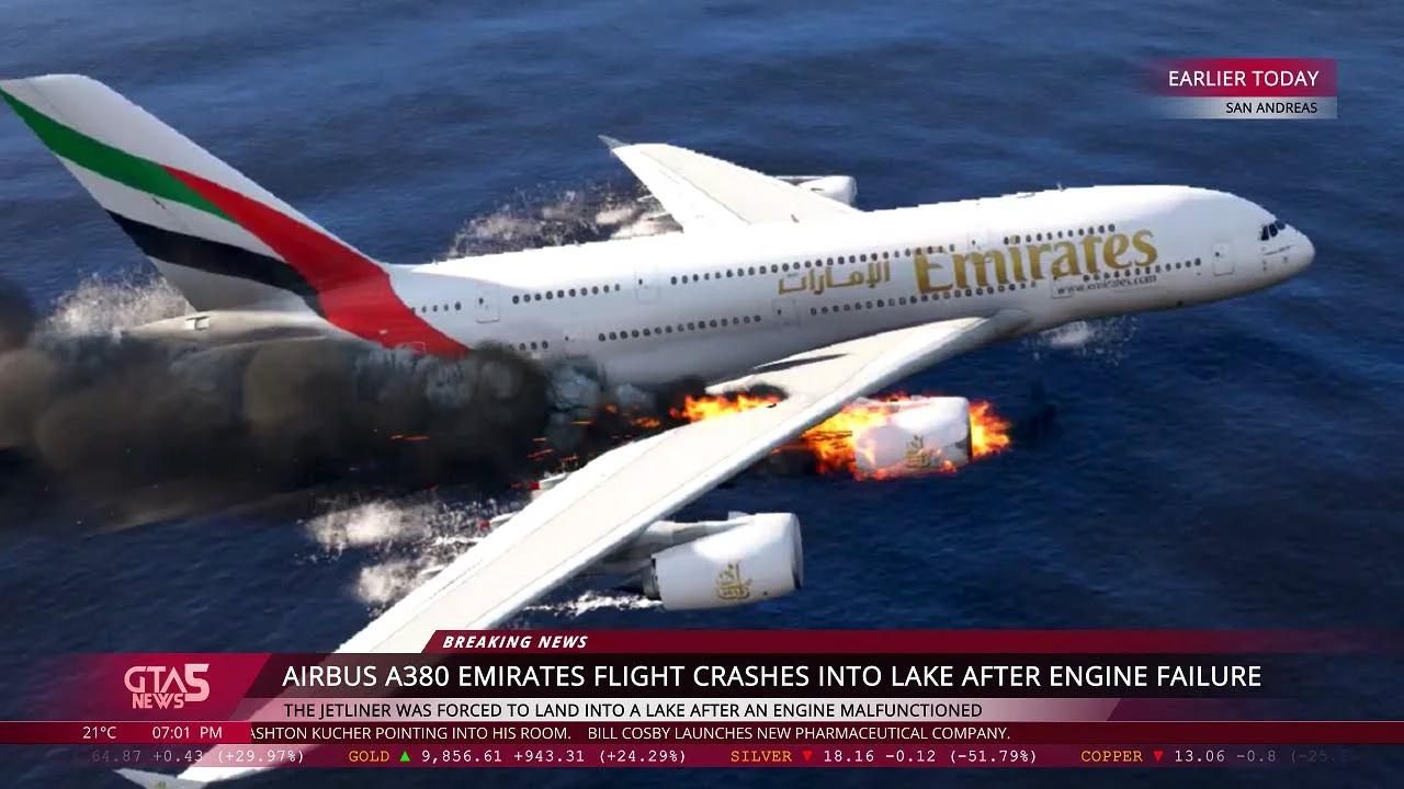 World's Heaviest Airbus A380 Emirates Flight Crashes Into Lake