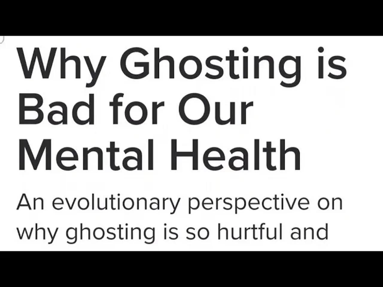 Ghosting | BPD | Social Media and Mental Health
