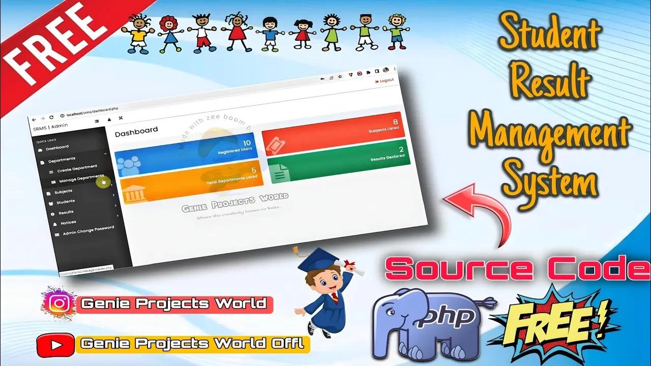 📑Student Result Management System PHP Project | Free Source Code | Genie Projects World
